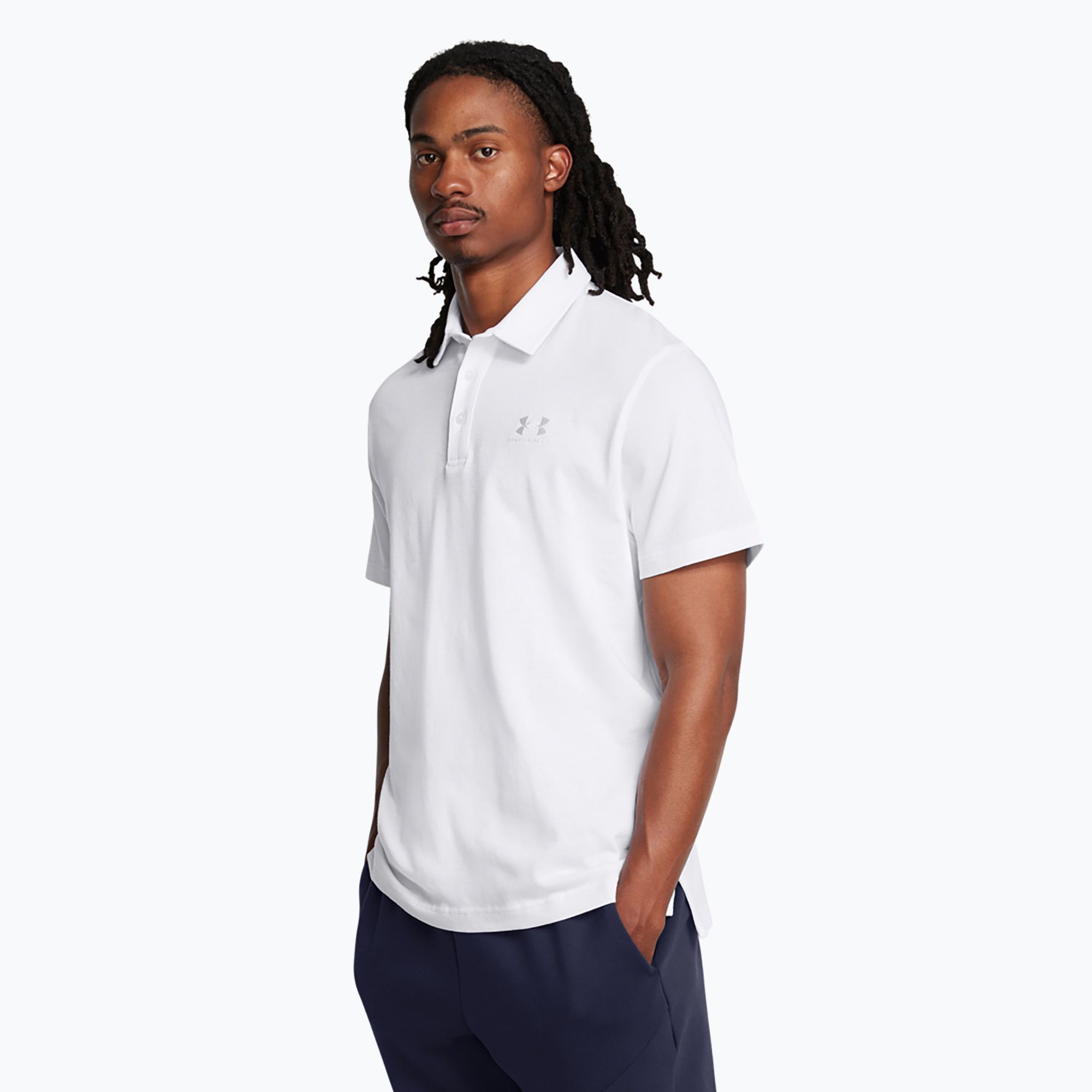 Мъжка поло риза Under Armour Icon Polo castlerock light heather/white ...