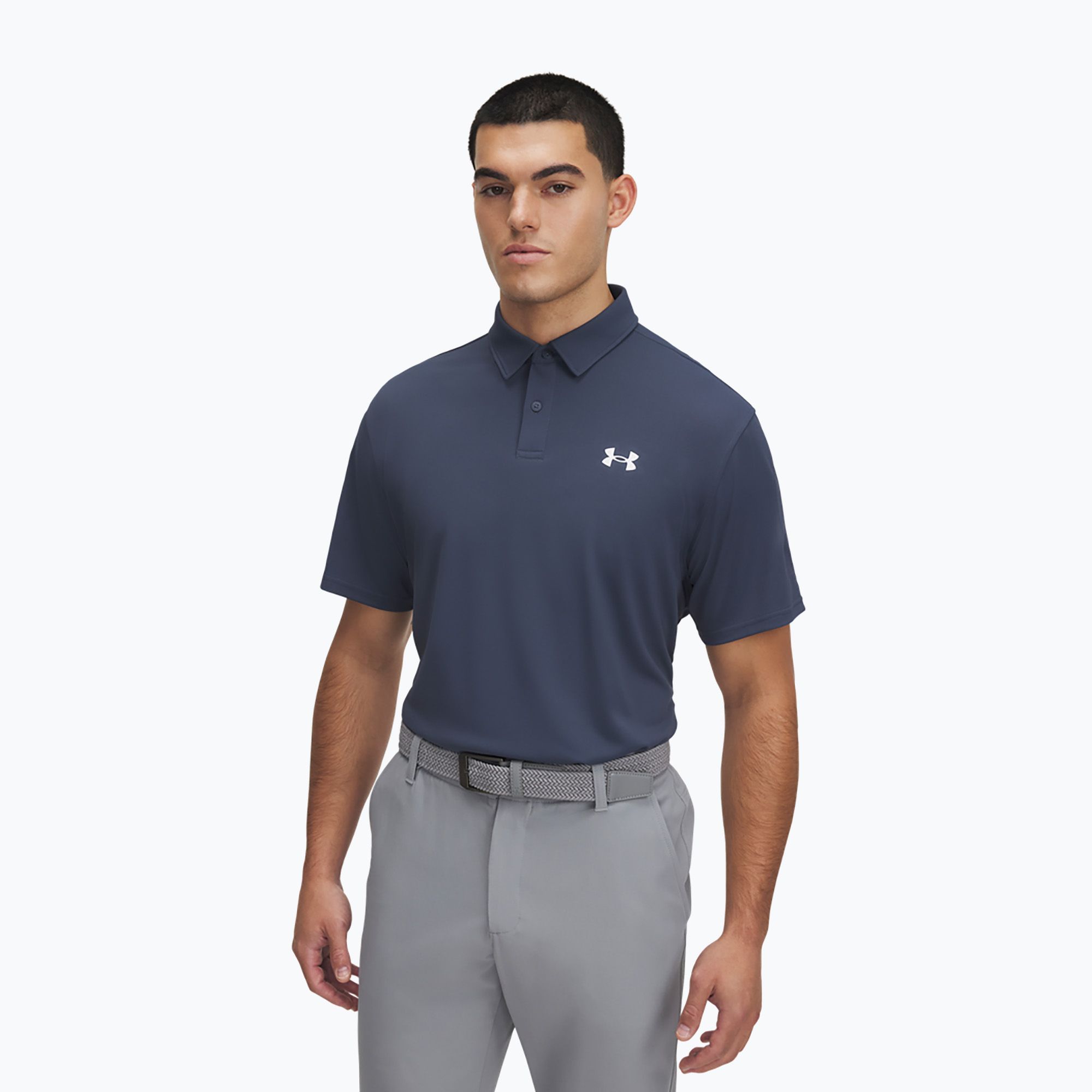Мъжка поло блуза Under Armour Tee To Green Pique Polo white/black ...