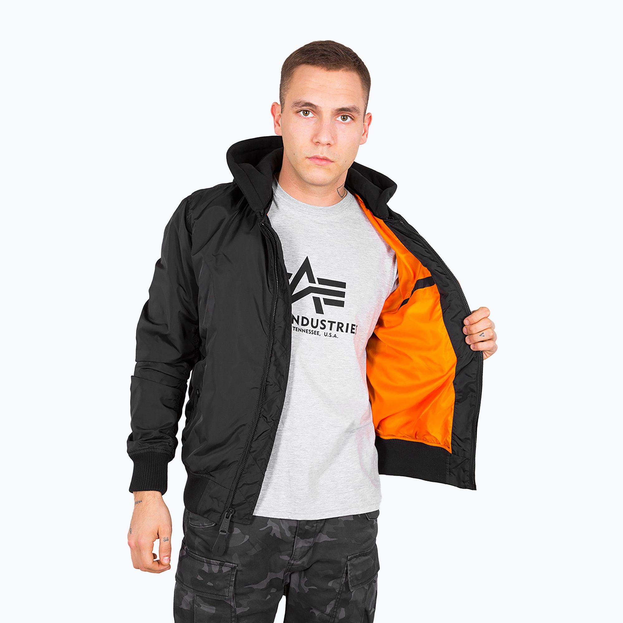 Alpha Industries мъжко яке MA-1 TT Two Tone Hood black/black (196108515 ...