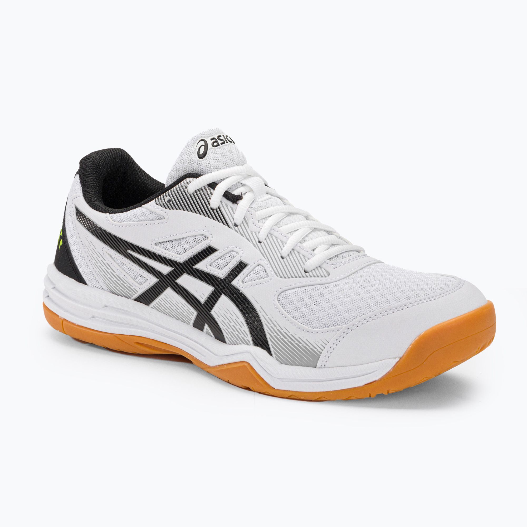 Мъжки обувки за скуош ASICS Upcourt 5 white / safety yellow (1071A086-103) - Sportano.bg