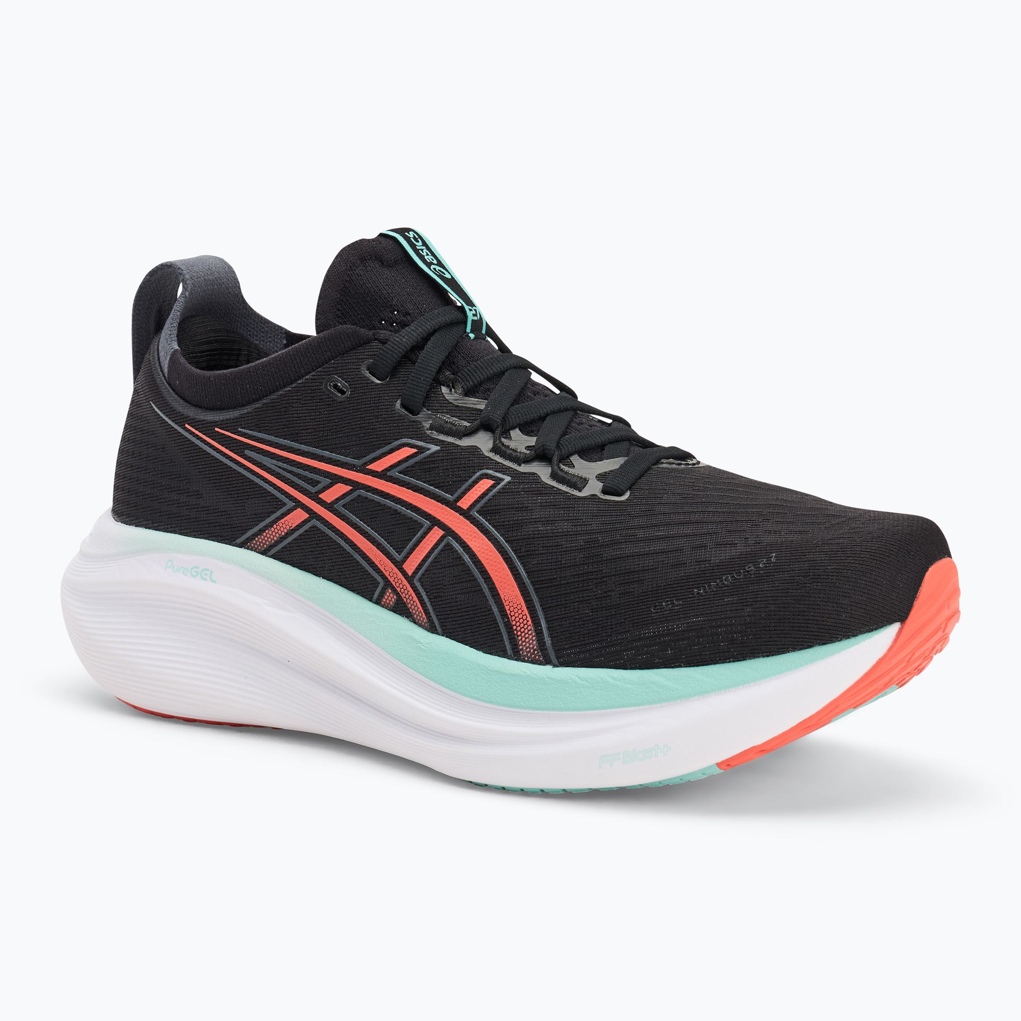Мъжки обувки за бягане ASICS Gel-Nimbus 27 black/coral reef (1011B958-004) - Sportano.bg