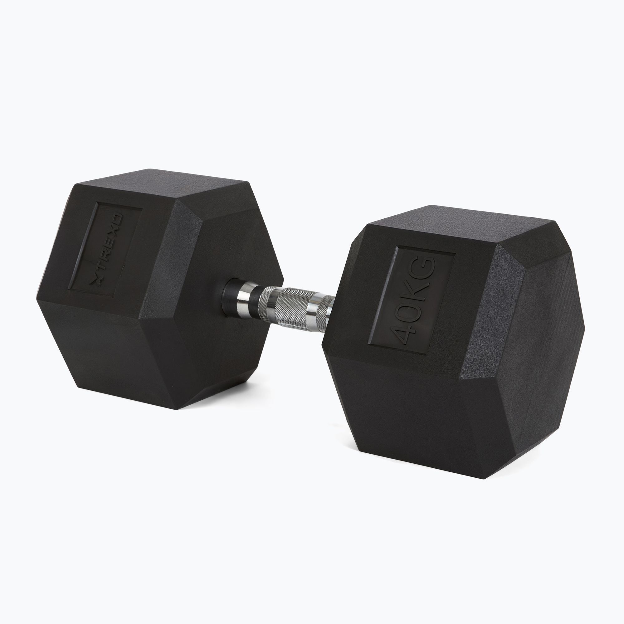 XTREXO Hex 40 кг гумирани дъмбели (HXD400) - Sportano.bg