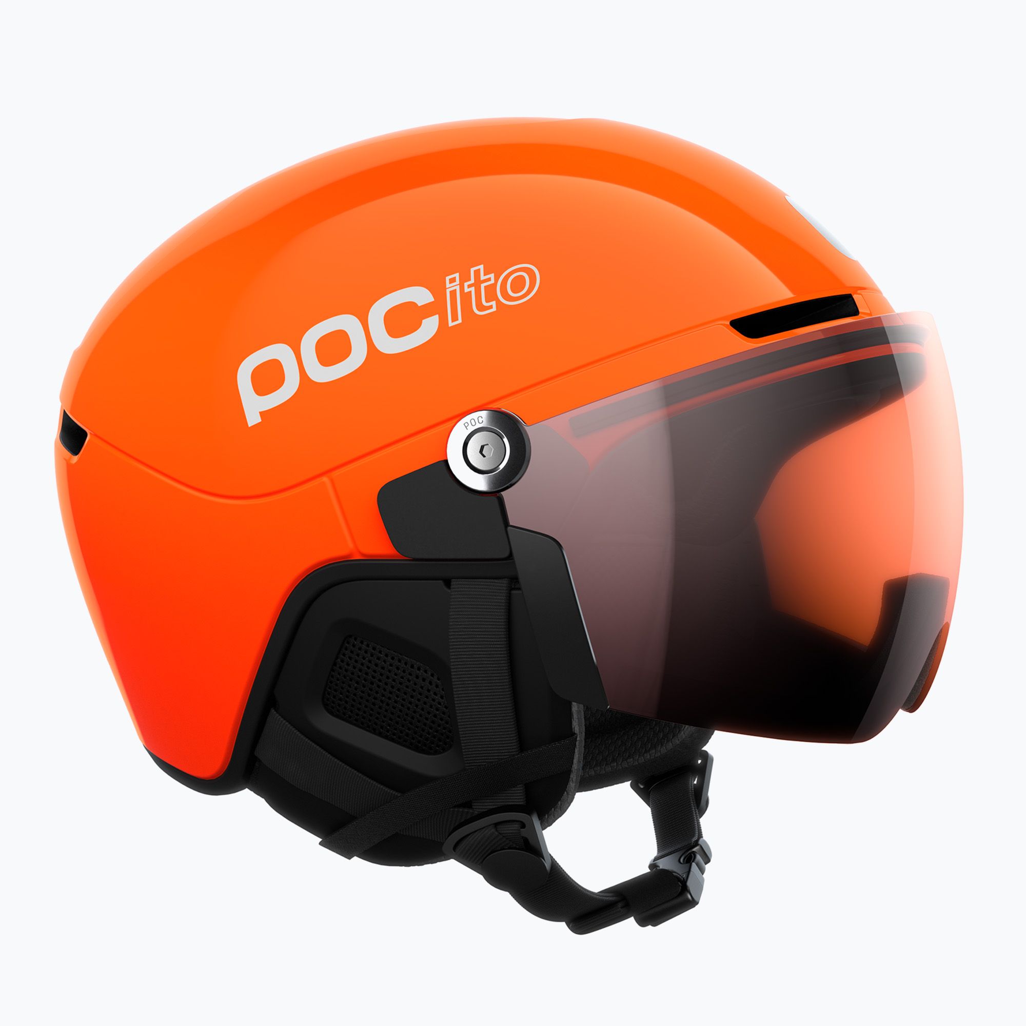 Детска скиорска каска POC POCito Obex Visor S2 Jr fluorescent orange ...