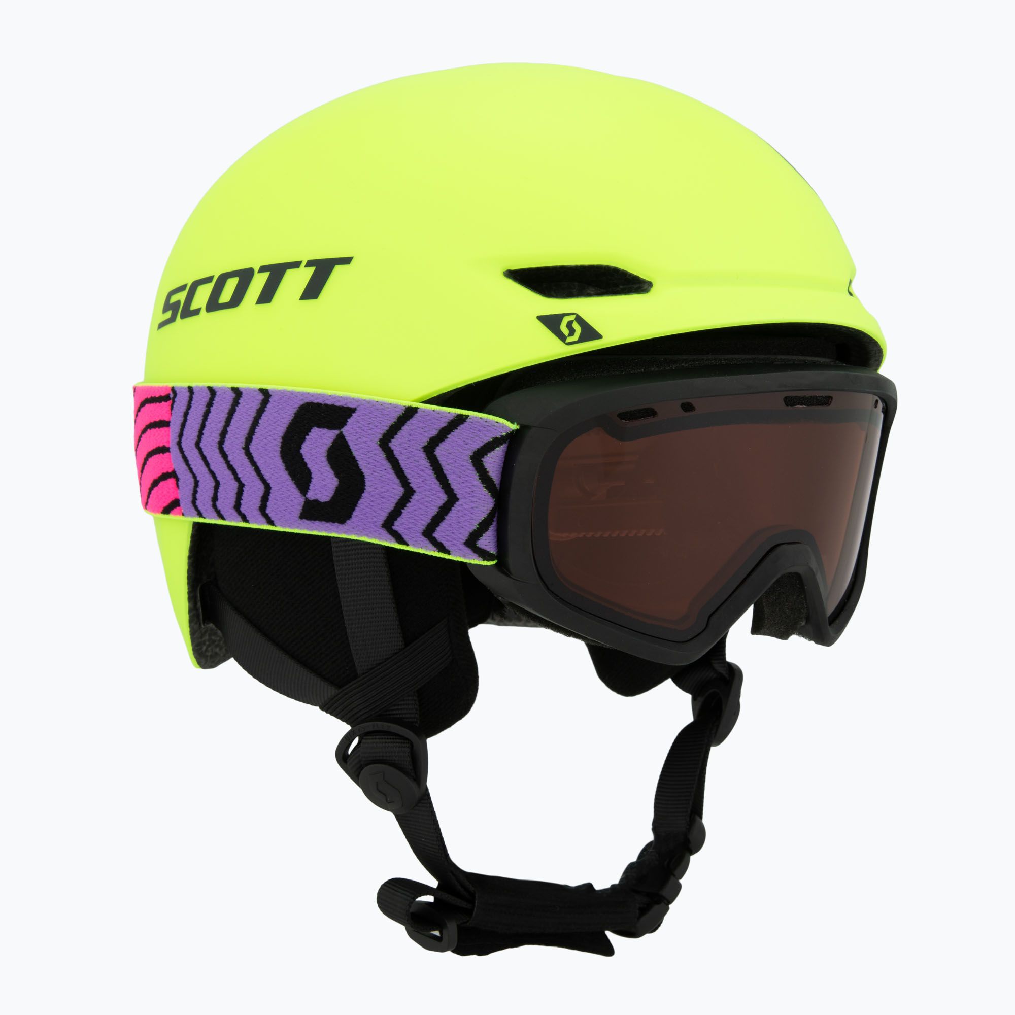 Детска скиорска каска SCOTT Keeper 2 + ски очила Witty neon yellow ...